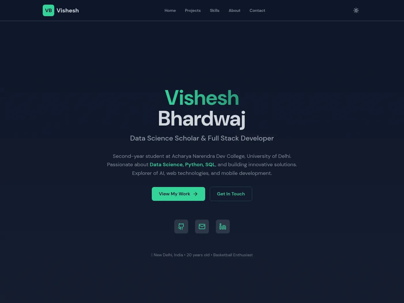 Personal Portfolio Website Showcasing Unique Projects