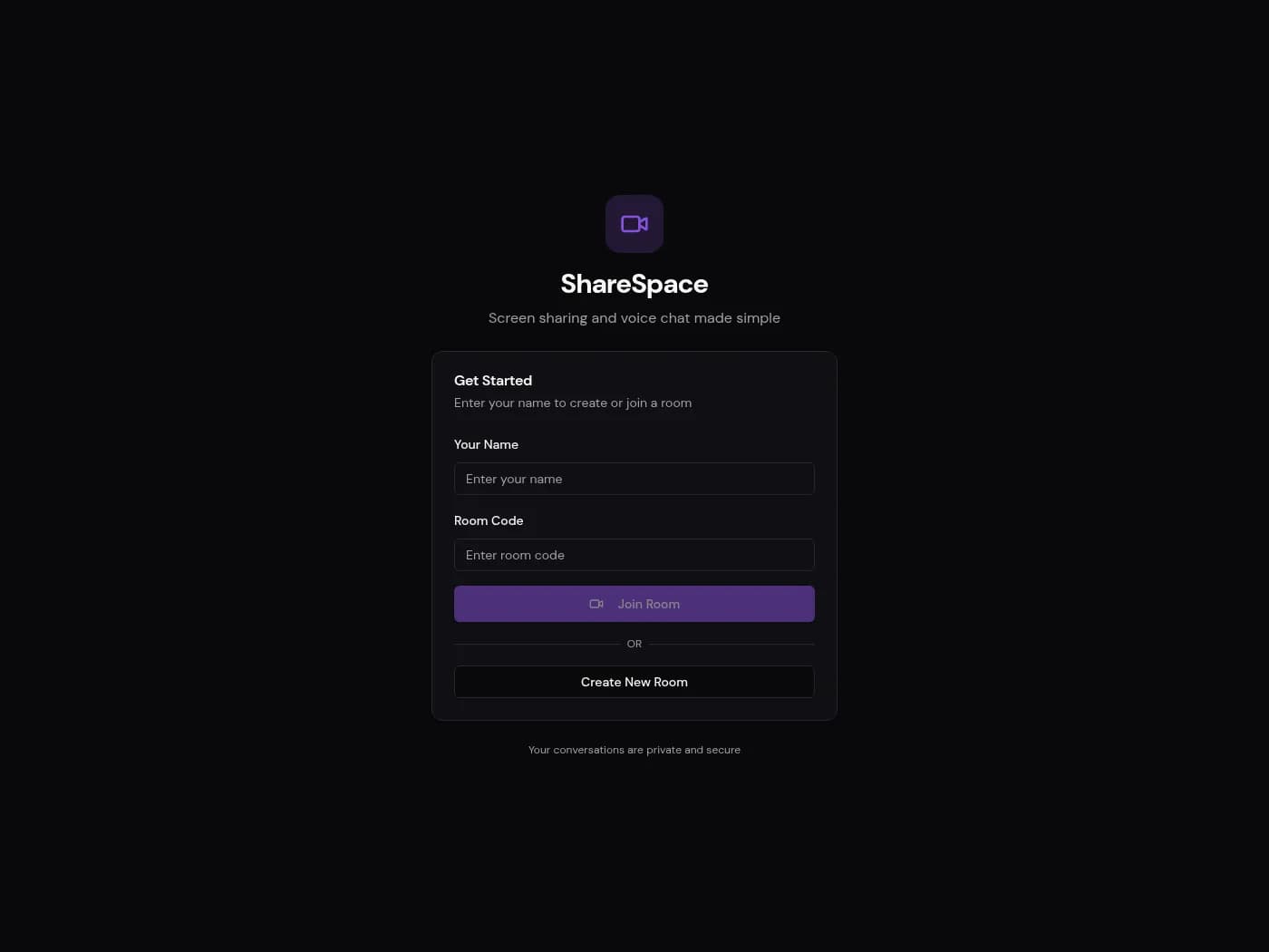 Personal Screen Sharing and Voice Chat App