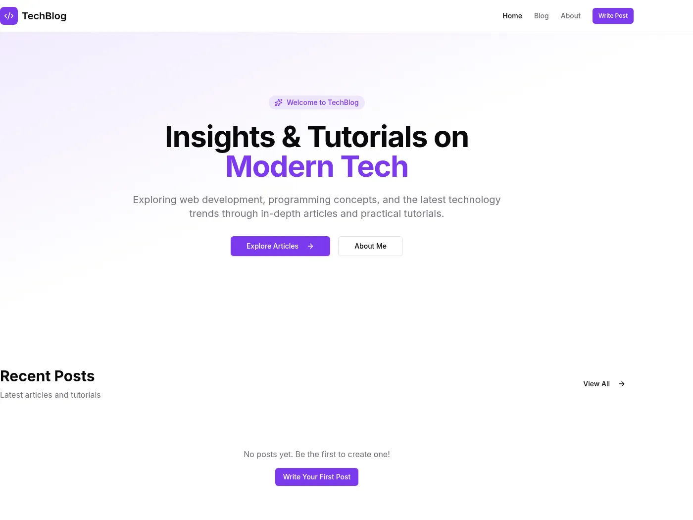 Personal Tech Blog Website