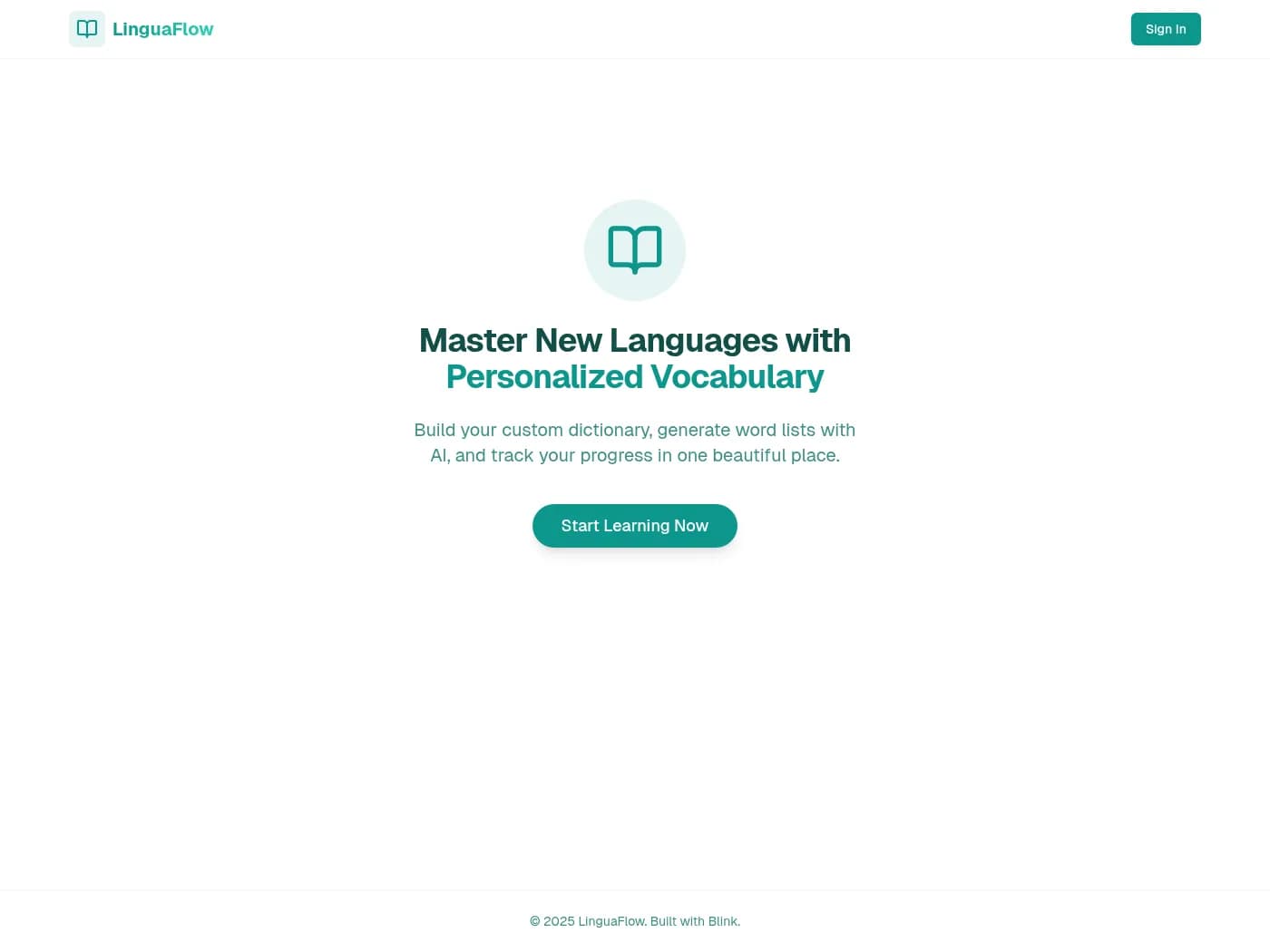 Personal Vocabulary Language Learning App