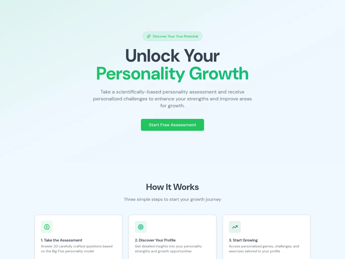 Personality Growth App