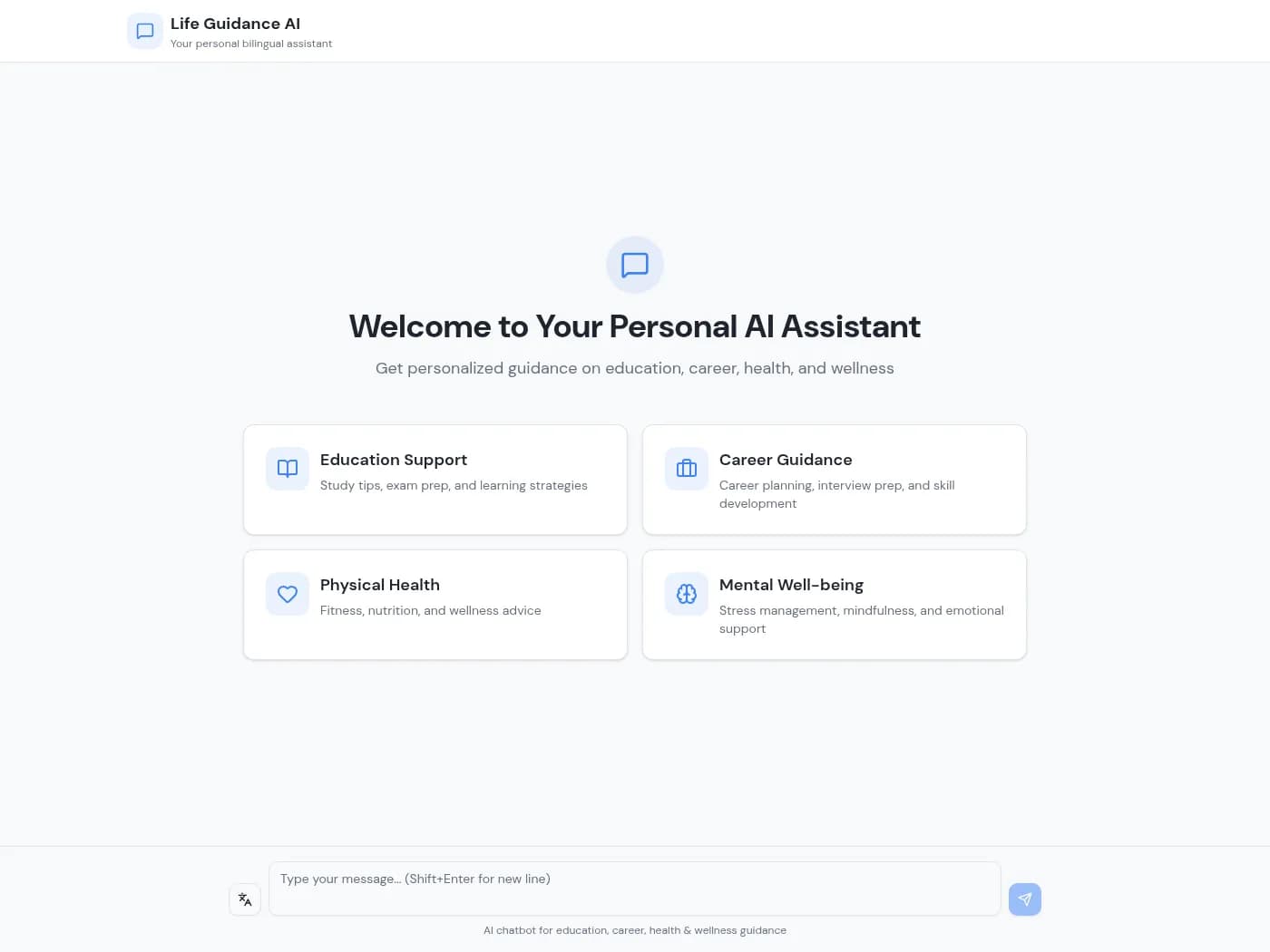 Personalized Bilingual AI Chatbot for Life Guidance