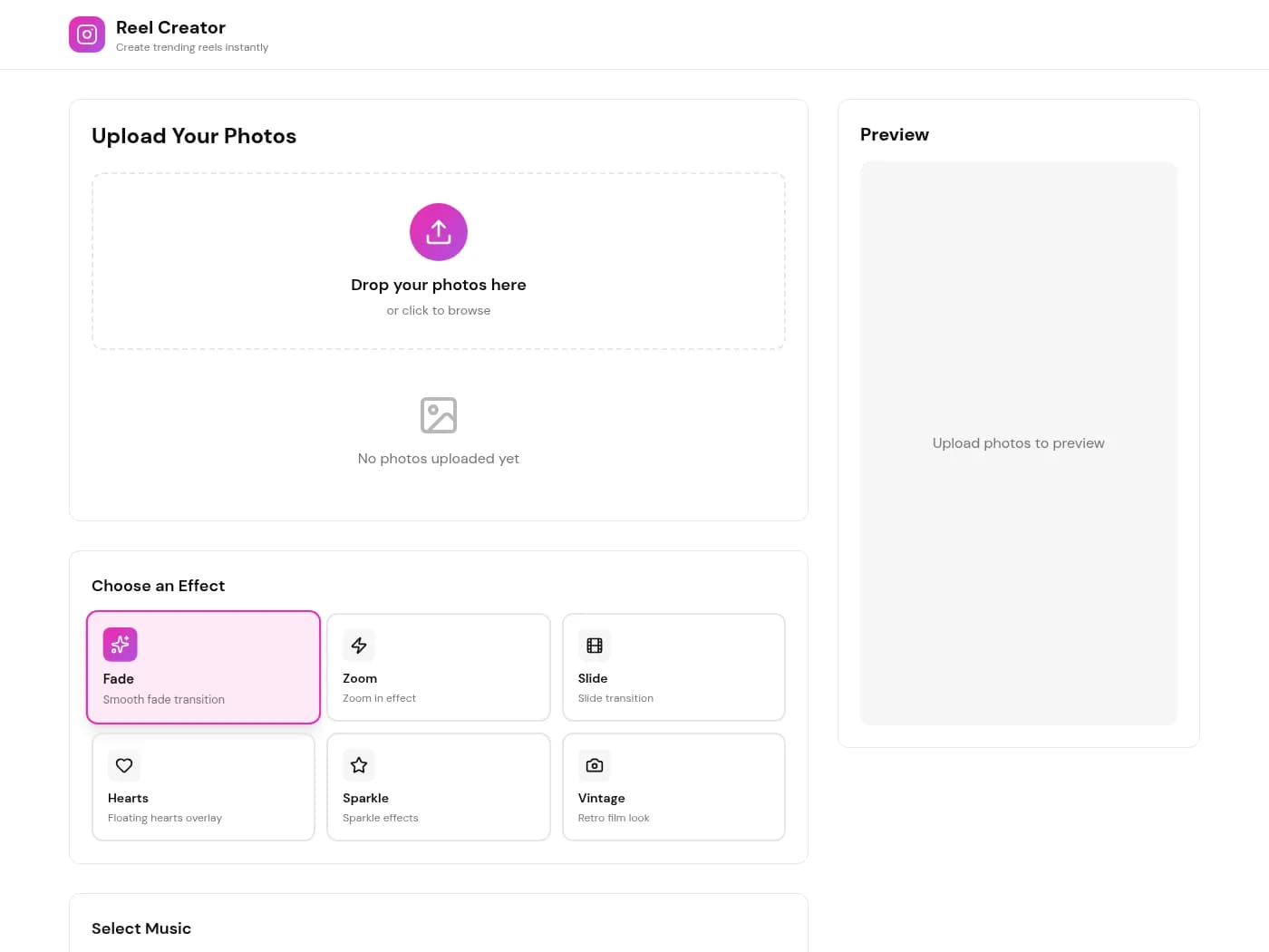Personalized Instagram Reel Video Creator