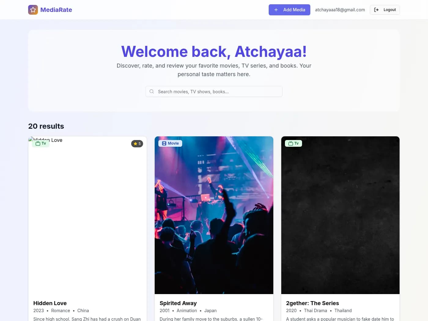 Personalized Media Rating Platform
