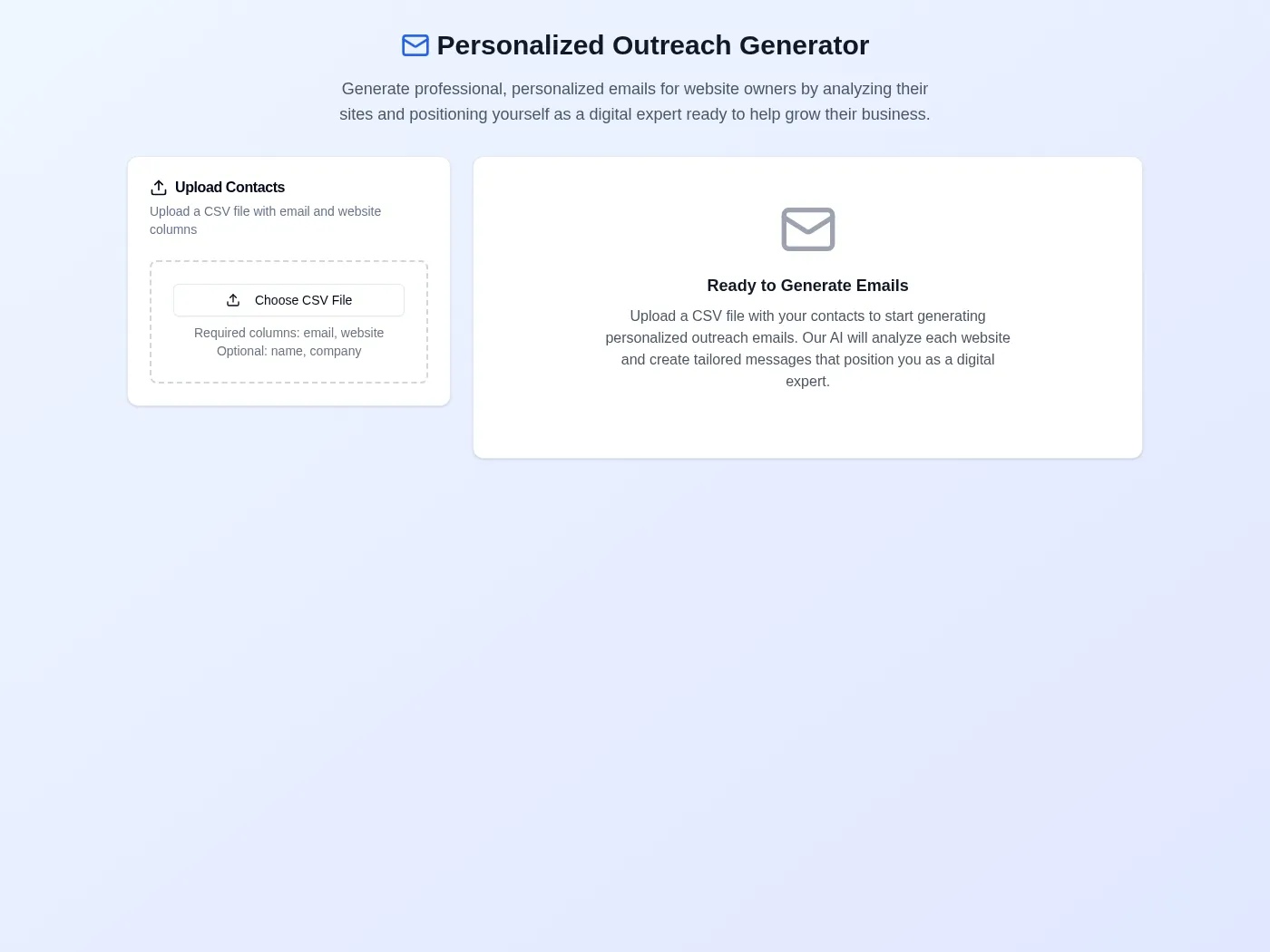 Personalized Outreach Email Generator for Website Owners