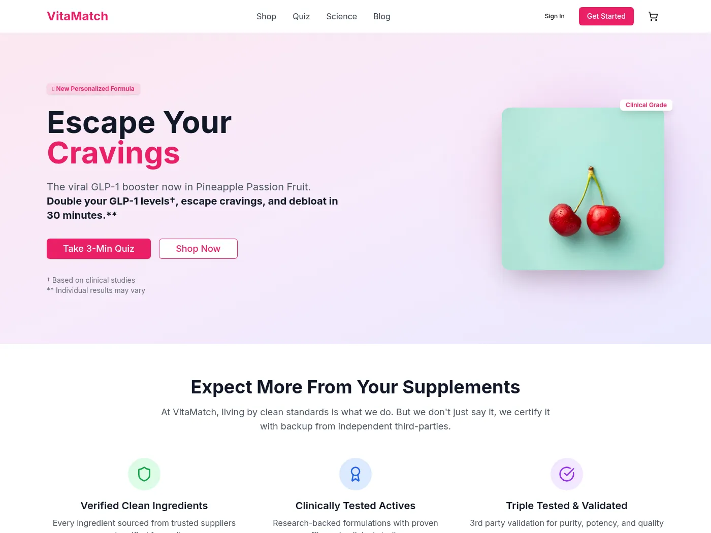 Personalized Vitamin Recommendation Page