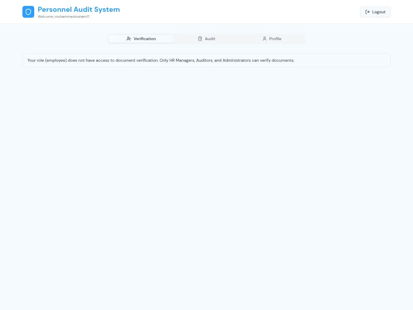 Personnel Auditing Verification Web App Merger
