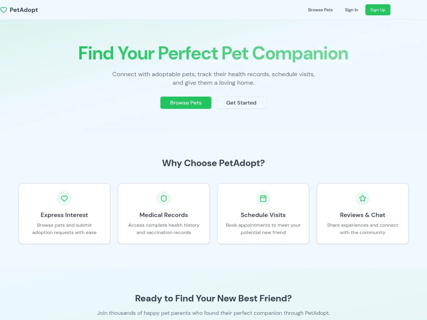 Pet Adoption & Management Platform