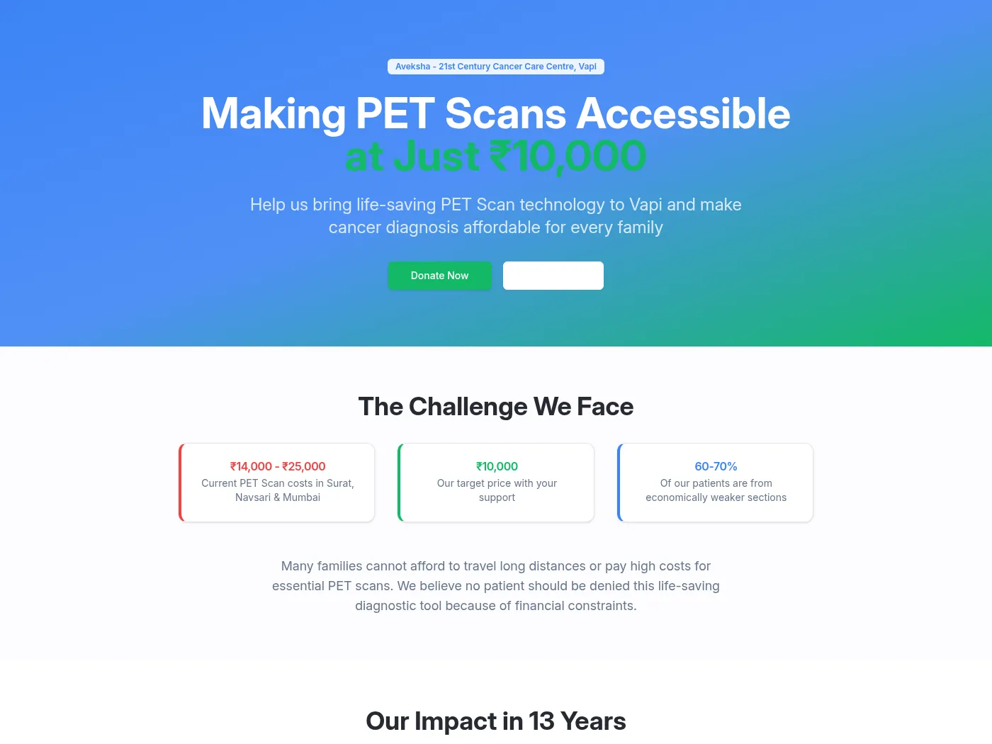 Pet Scan Donation Webpage