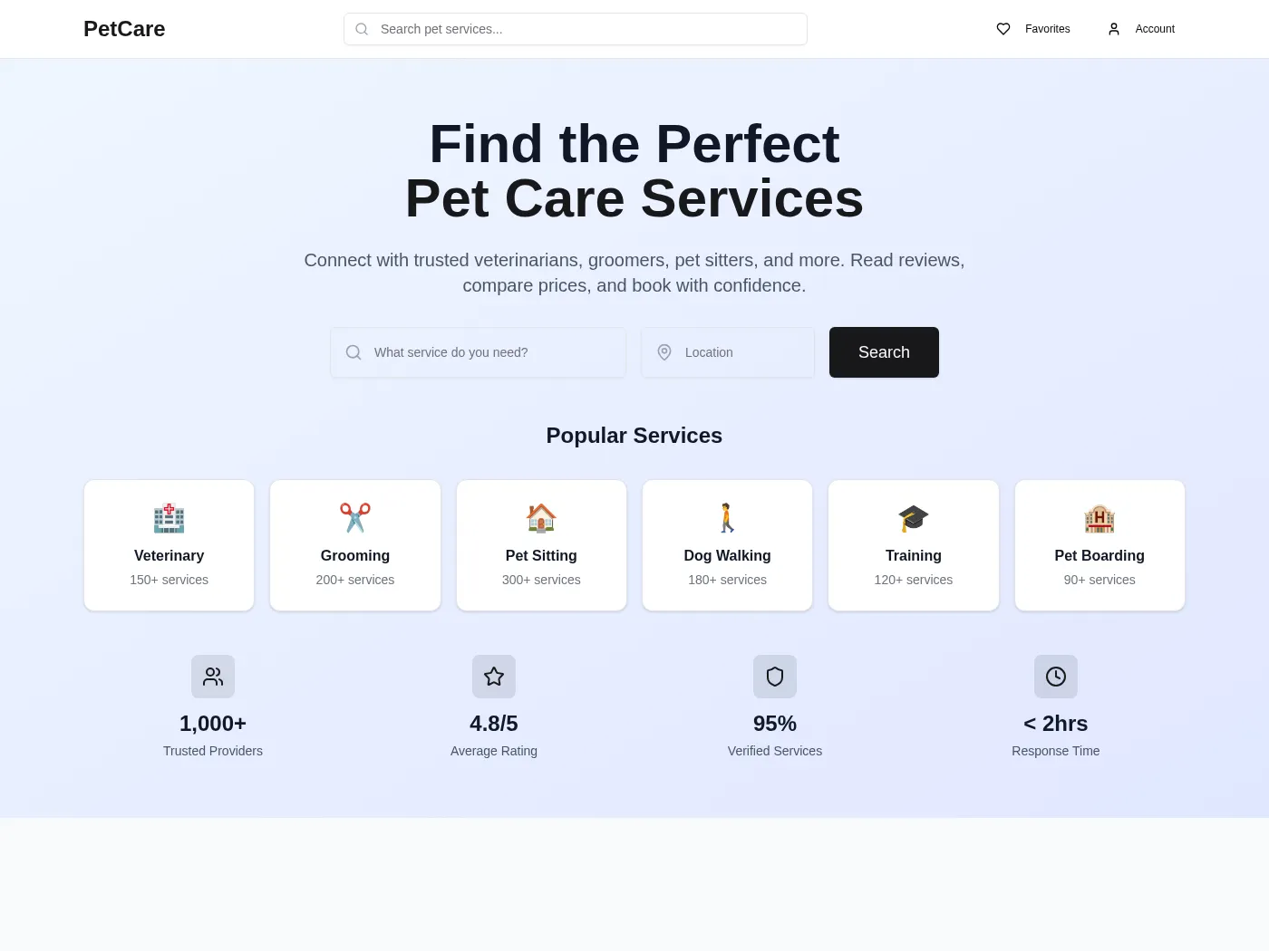 Pet Service Aggregator & Review Platform