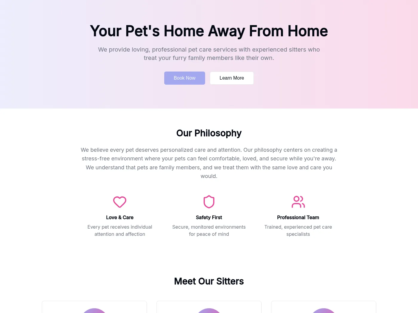Pet Sitting Business Portal & Client Dashboard