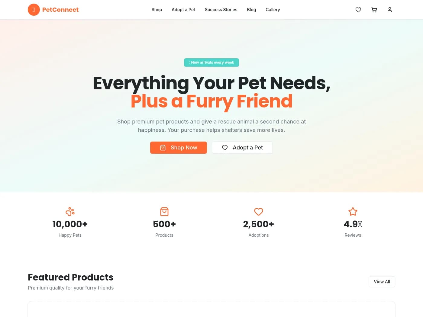 PetConnect: All-in-One Pet E-Commerce and Adoption Platform