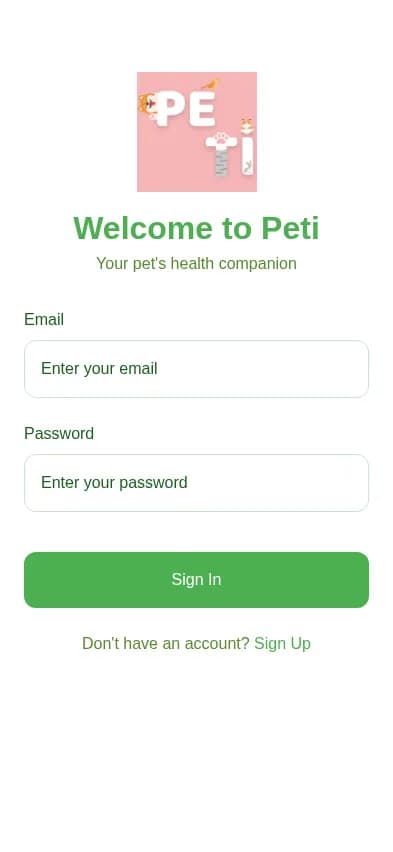 Peti - Comprehensive Mobile Pet Care App for Owners and Veterinarians