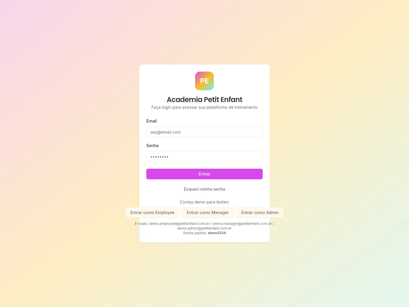 Petit Enfant Academy – Internal Corporate Training Platform