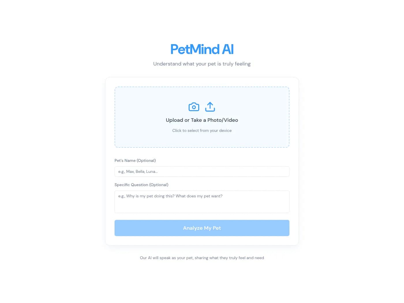 PetMind AI – Instant Pet Photo & Video Behavior Analysis