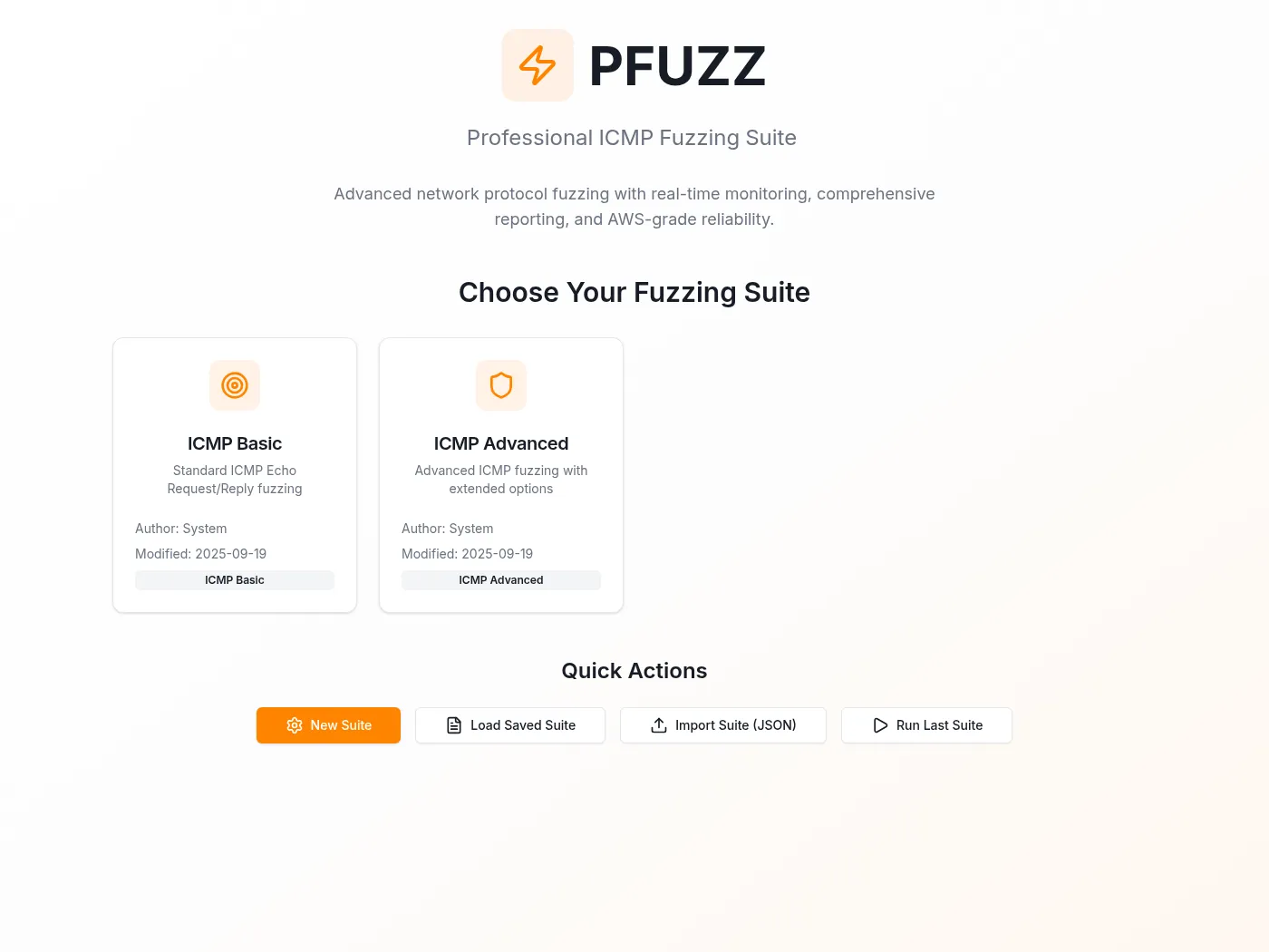 PFUZZ – Animated, AWS-Themed React ICMP Fuzzer Suite