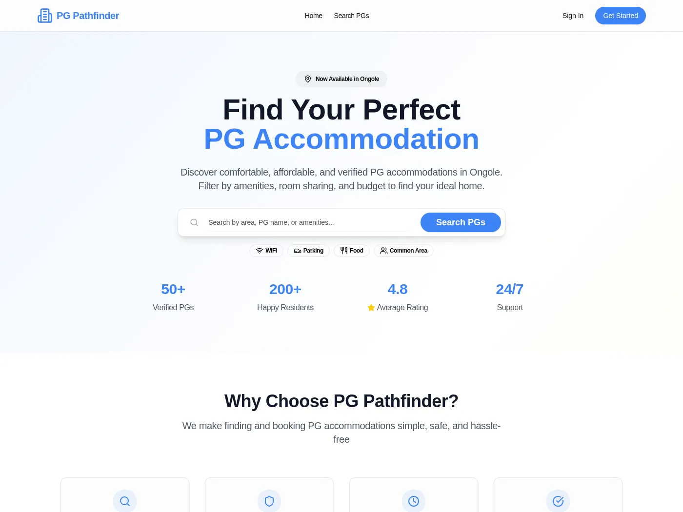 PG Pathfinder - Ongole Accommodation Finder