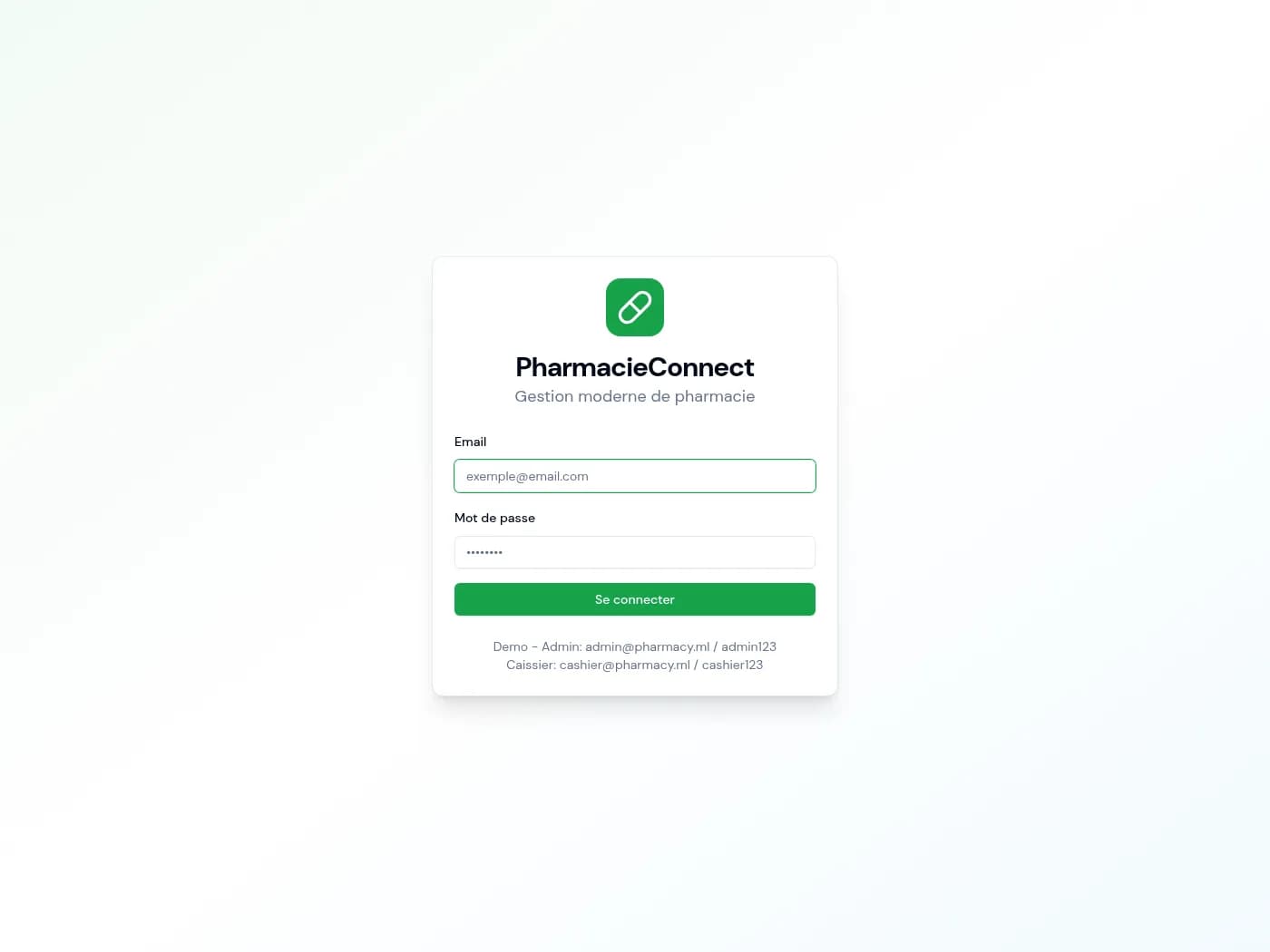 PharmacieConnect — Plateforme Gestion Pharmacie Multilingue pour le Mali