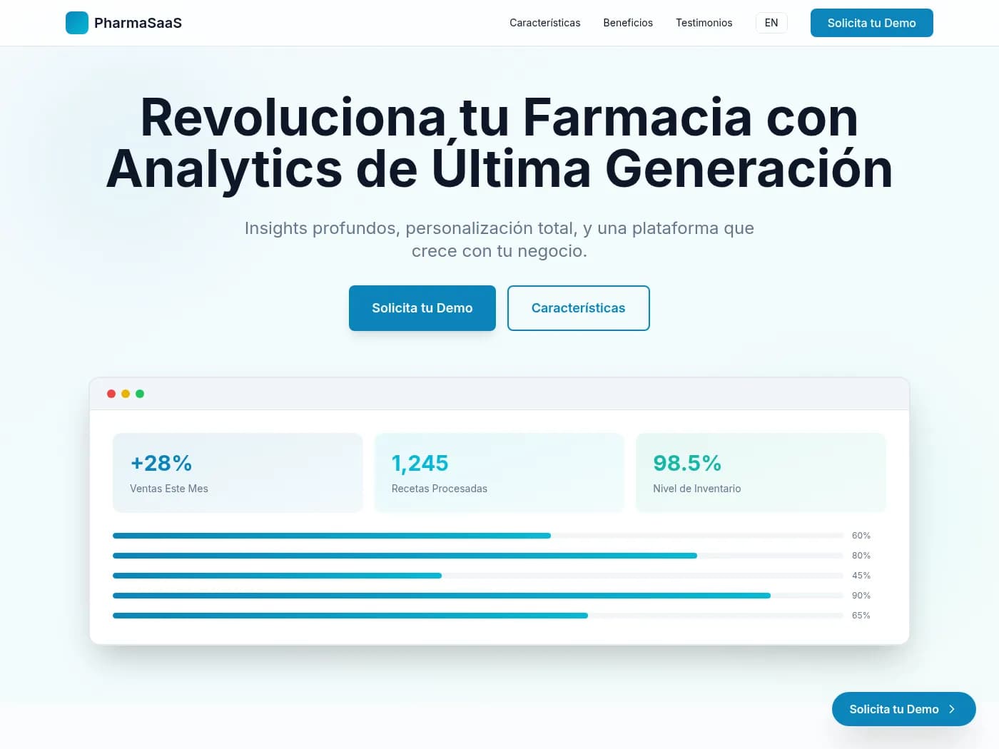 PharmaSaaS Web Demo & Lead-Gen Platform