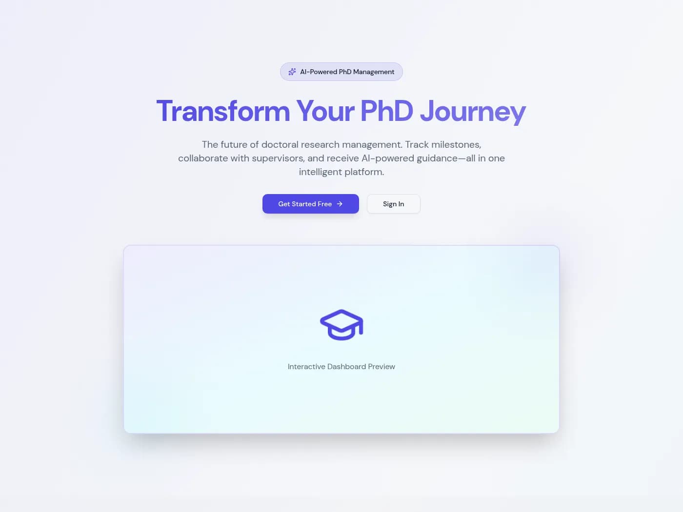 AI-Powered PhD Lifecycle Management Platform for Universities and Scholars