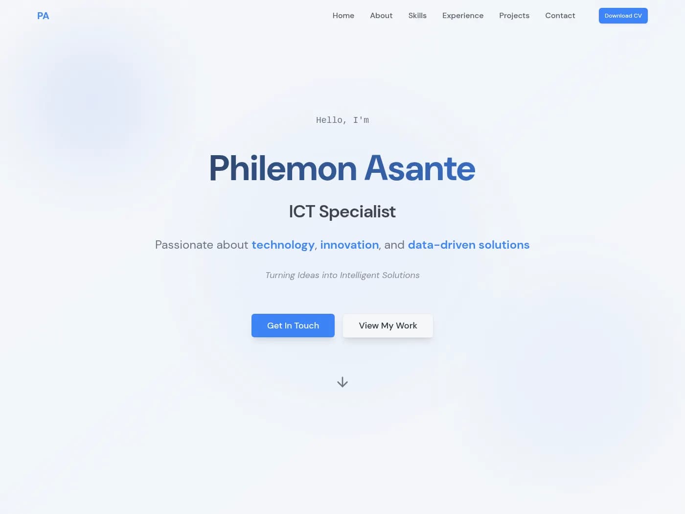 Philemon Asante - Modern ICT Portfolio Website