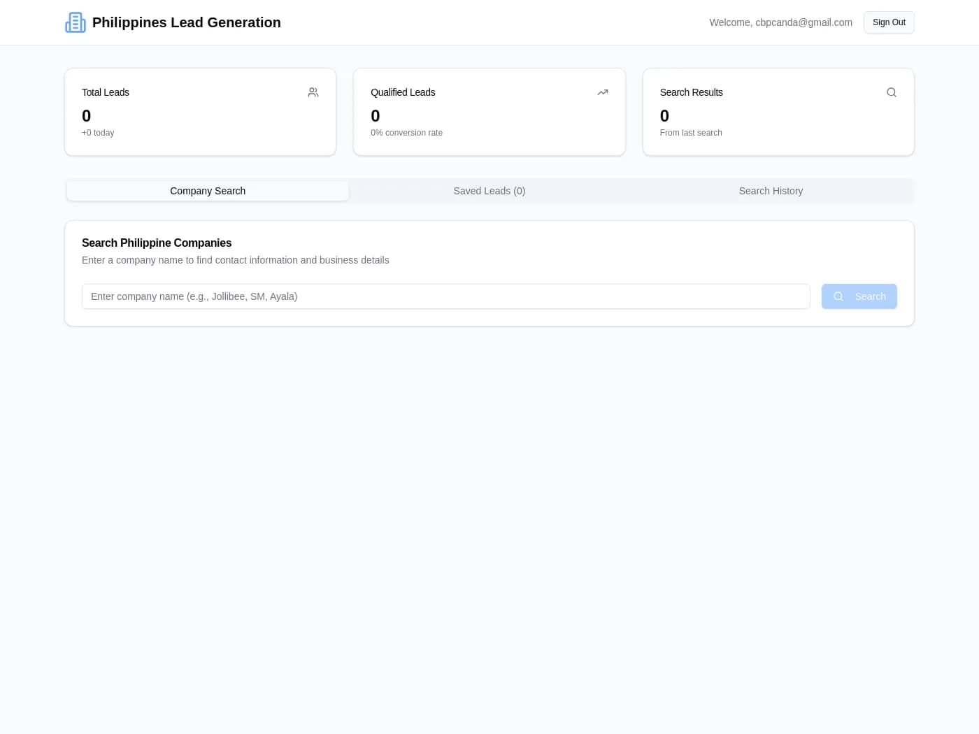 Philippines Company Lead Generation App