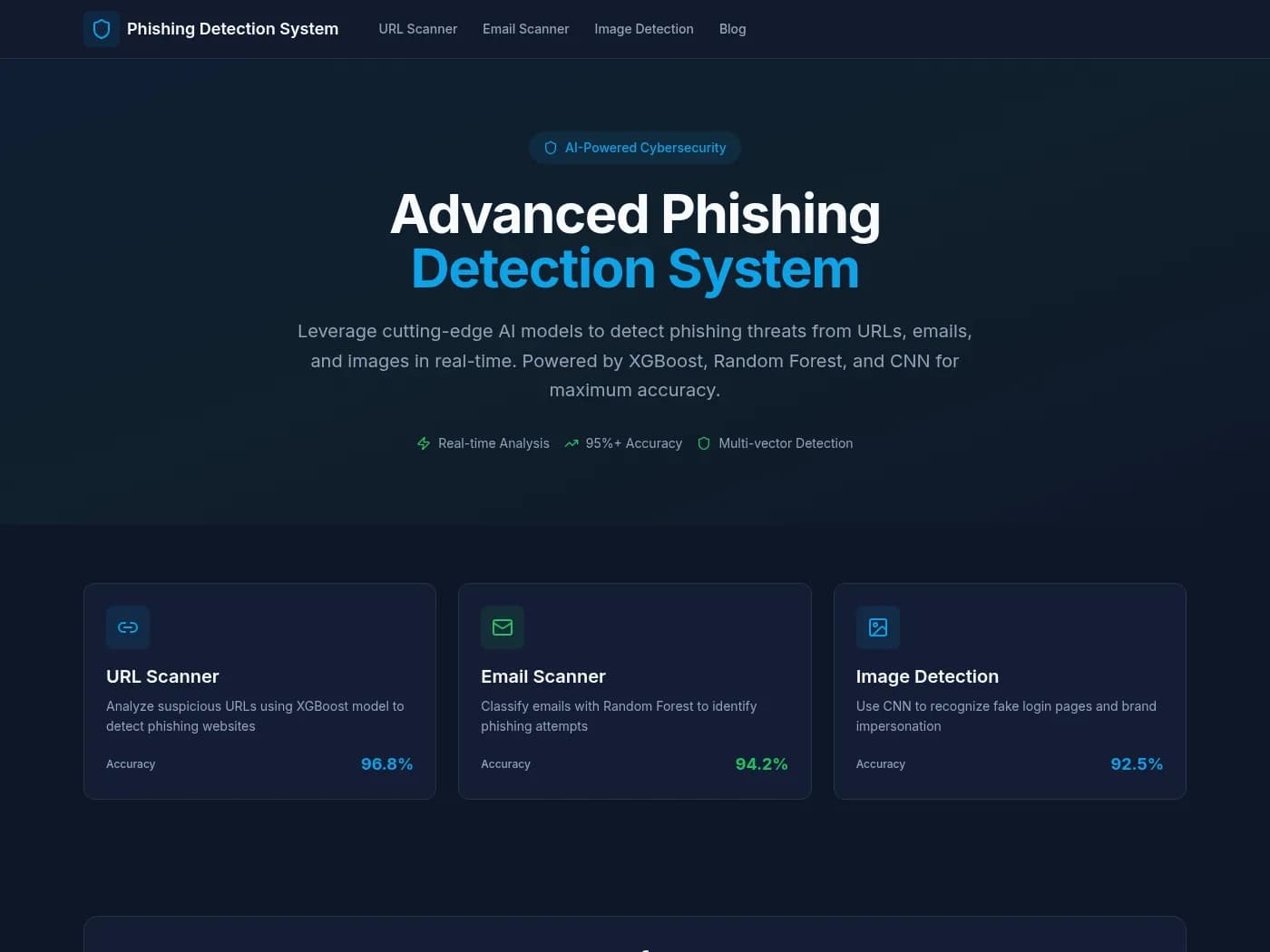 AI-Powered Phishing Detection System Website