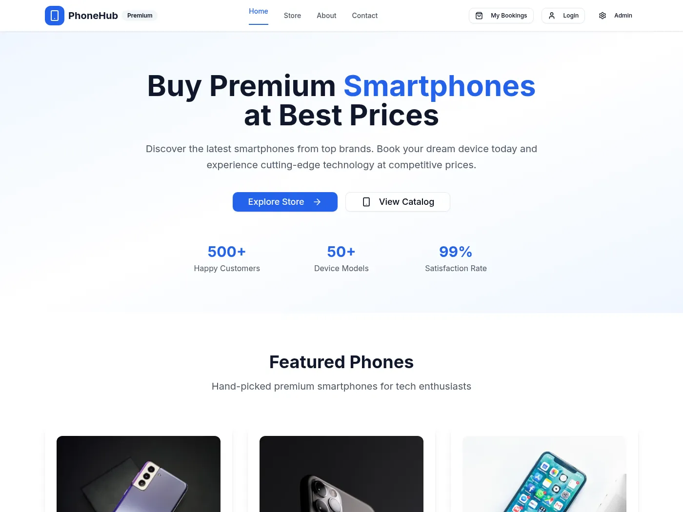 PhoneHub: Responsive Phone Reseller Platform