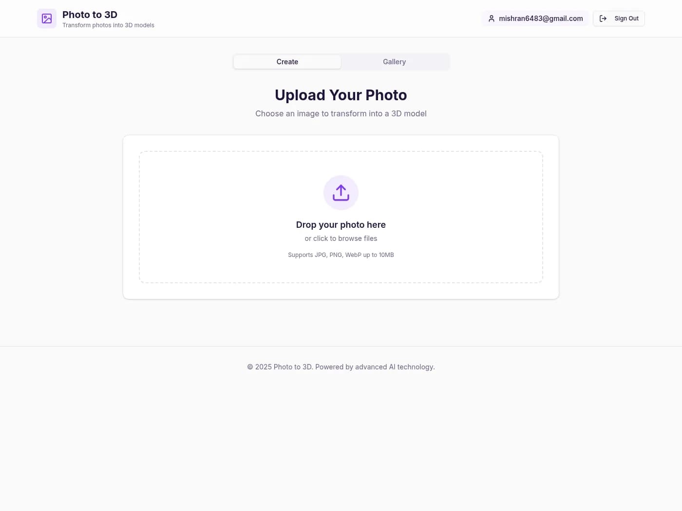 Photo to 3D Model Generator