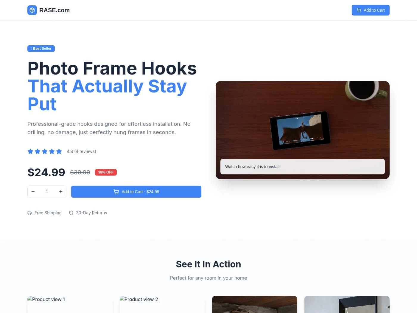 Photo Frame Hook E-commerce Store