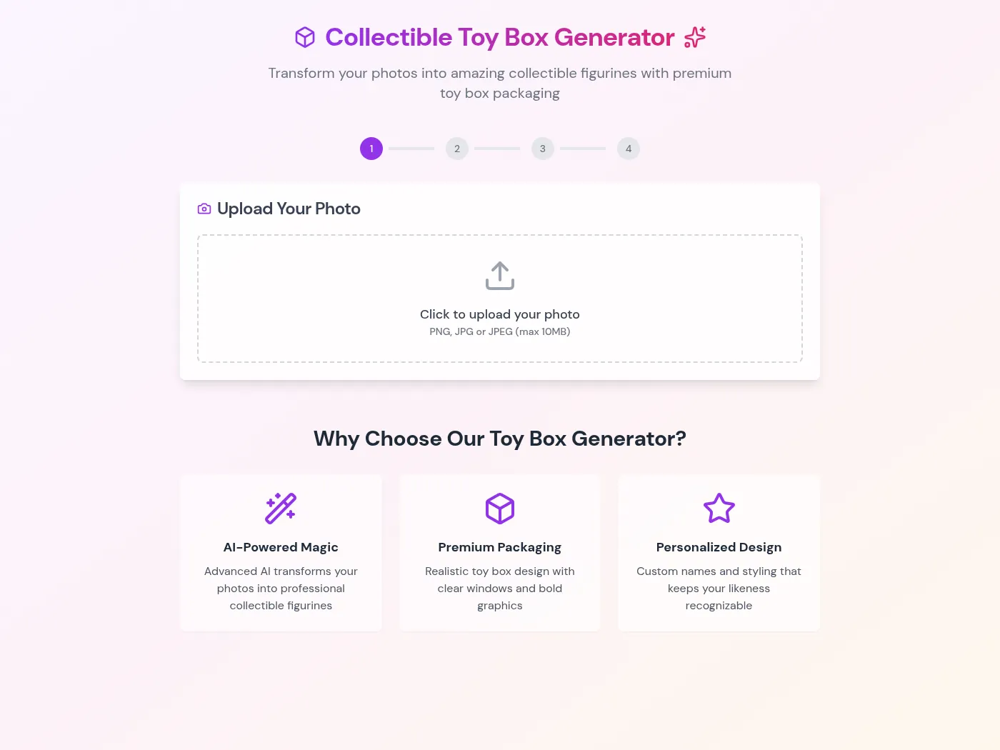 Photo to Collectible Toy Box Generator