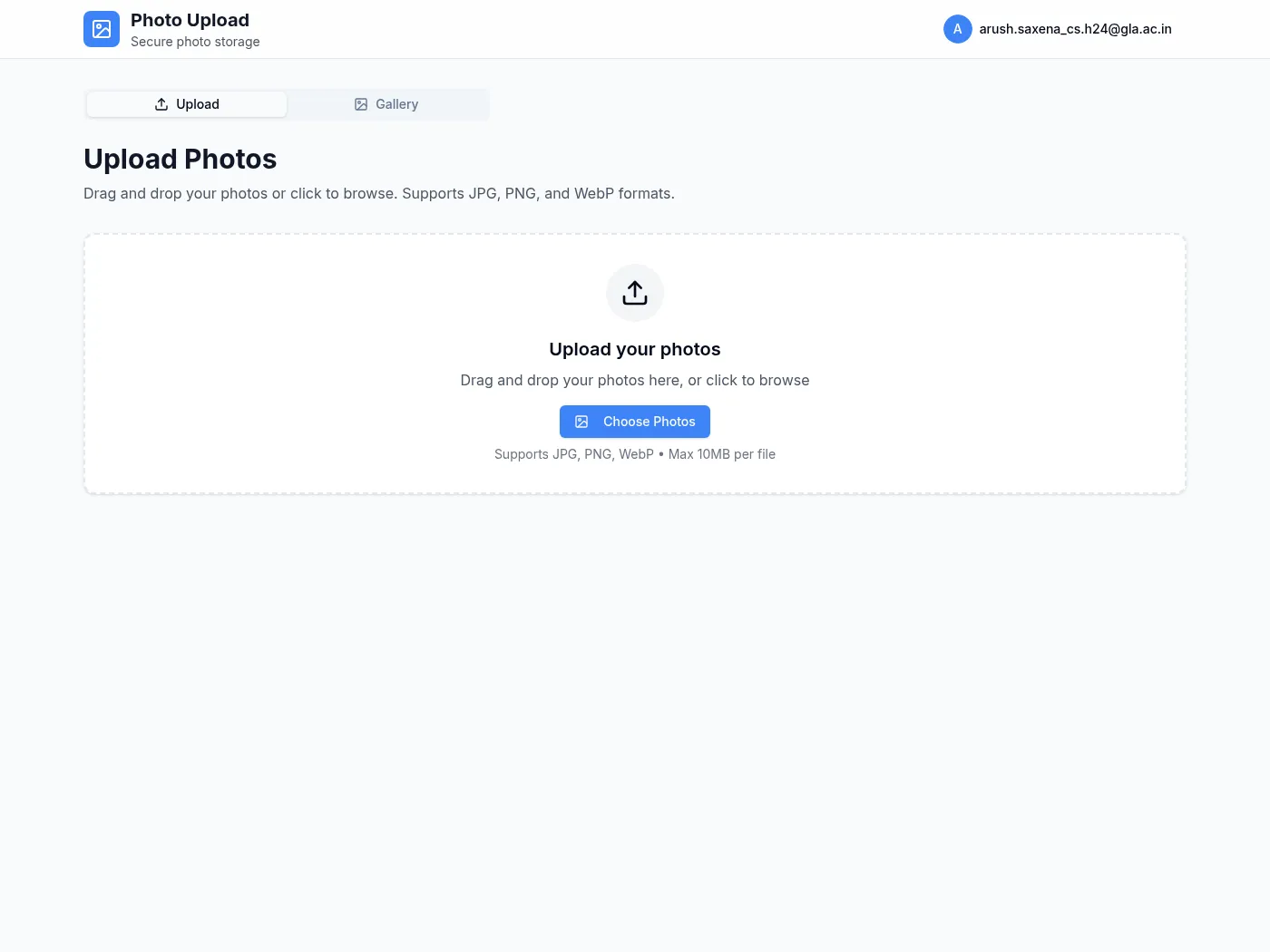 Photo Upload Website