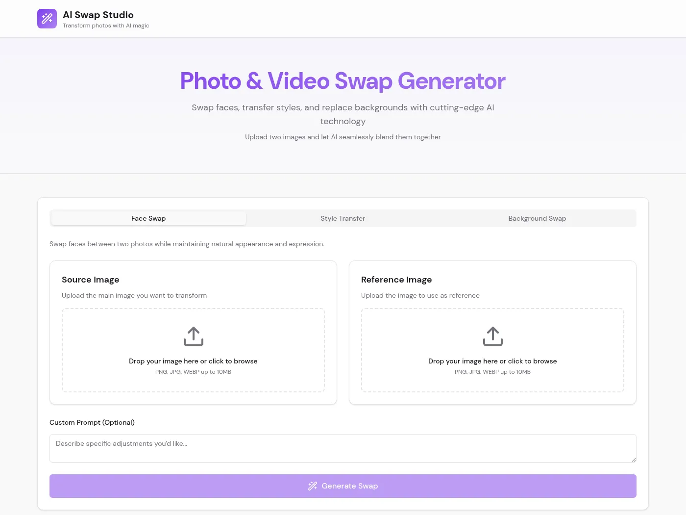 Photo & Video Swap Generator