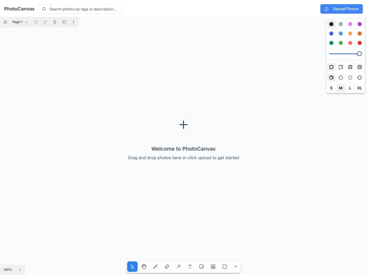 PhotoCanvas: Infinite Canvas for Photographers with Smart Tagging