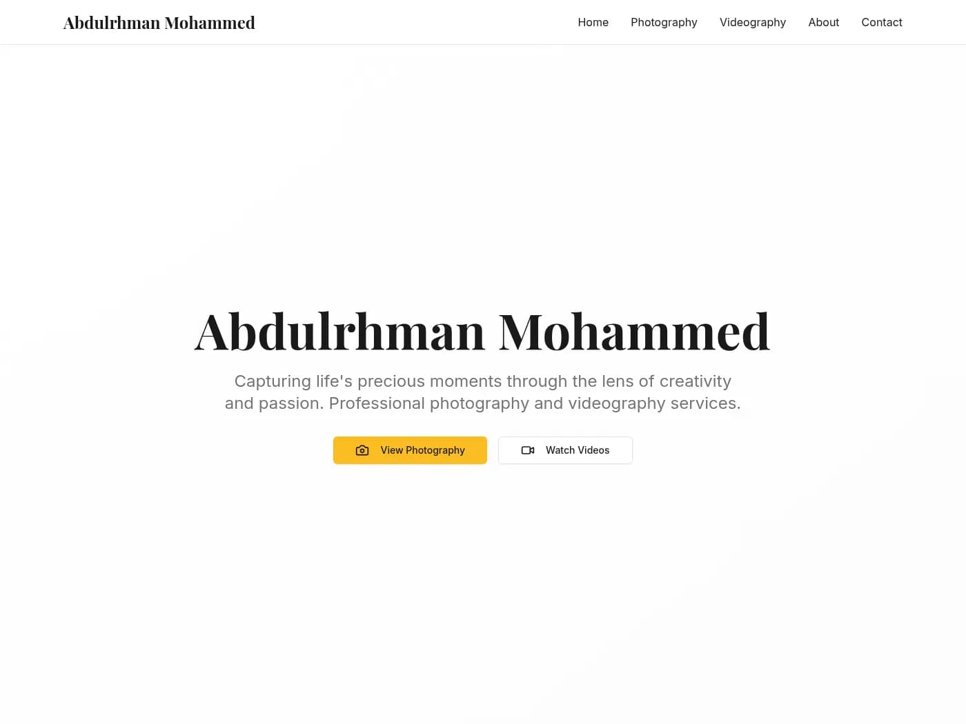Photography & Videography Portfolio Website