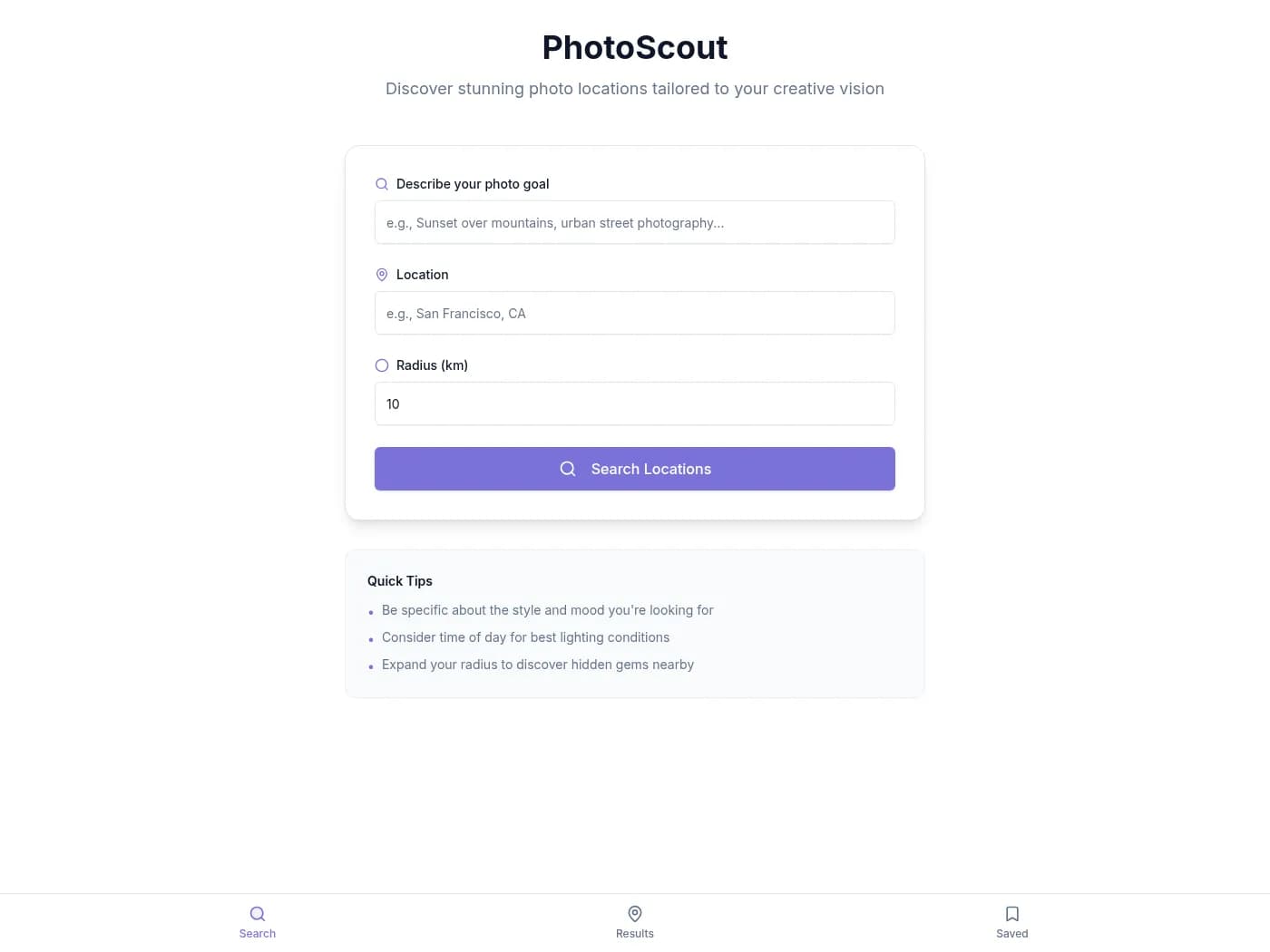 PhotoScout: Discover the Best Photo Locations Based on Your Style and Timing
