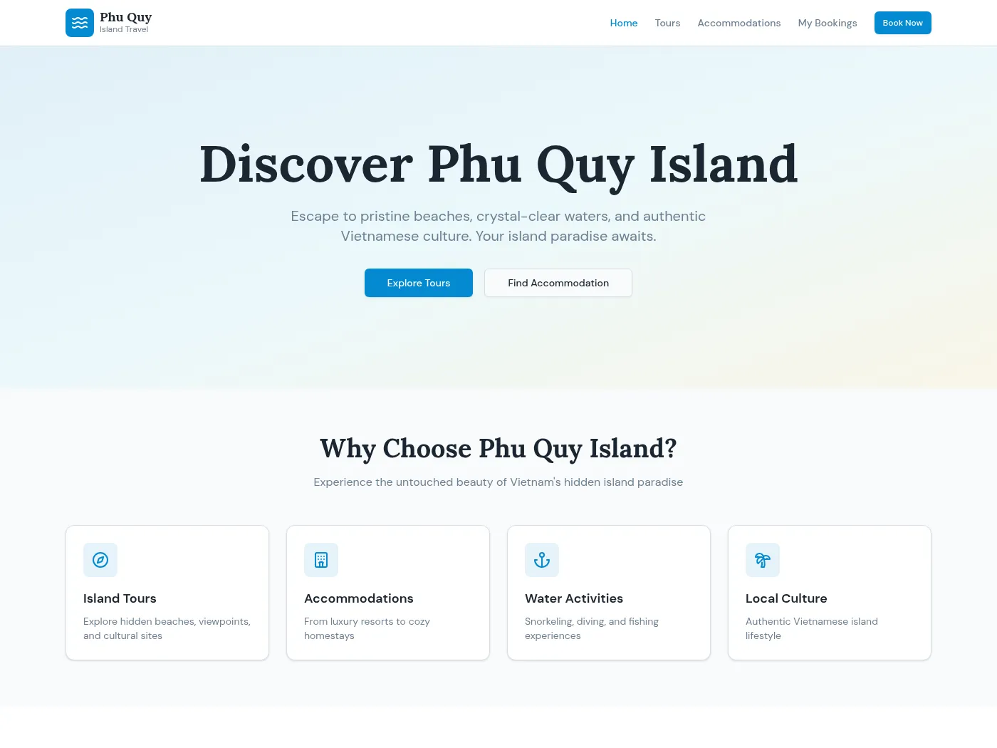 Phu Quy Island Travel Agency Online Portal