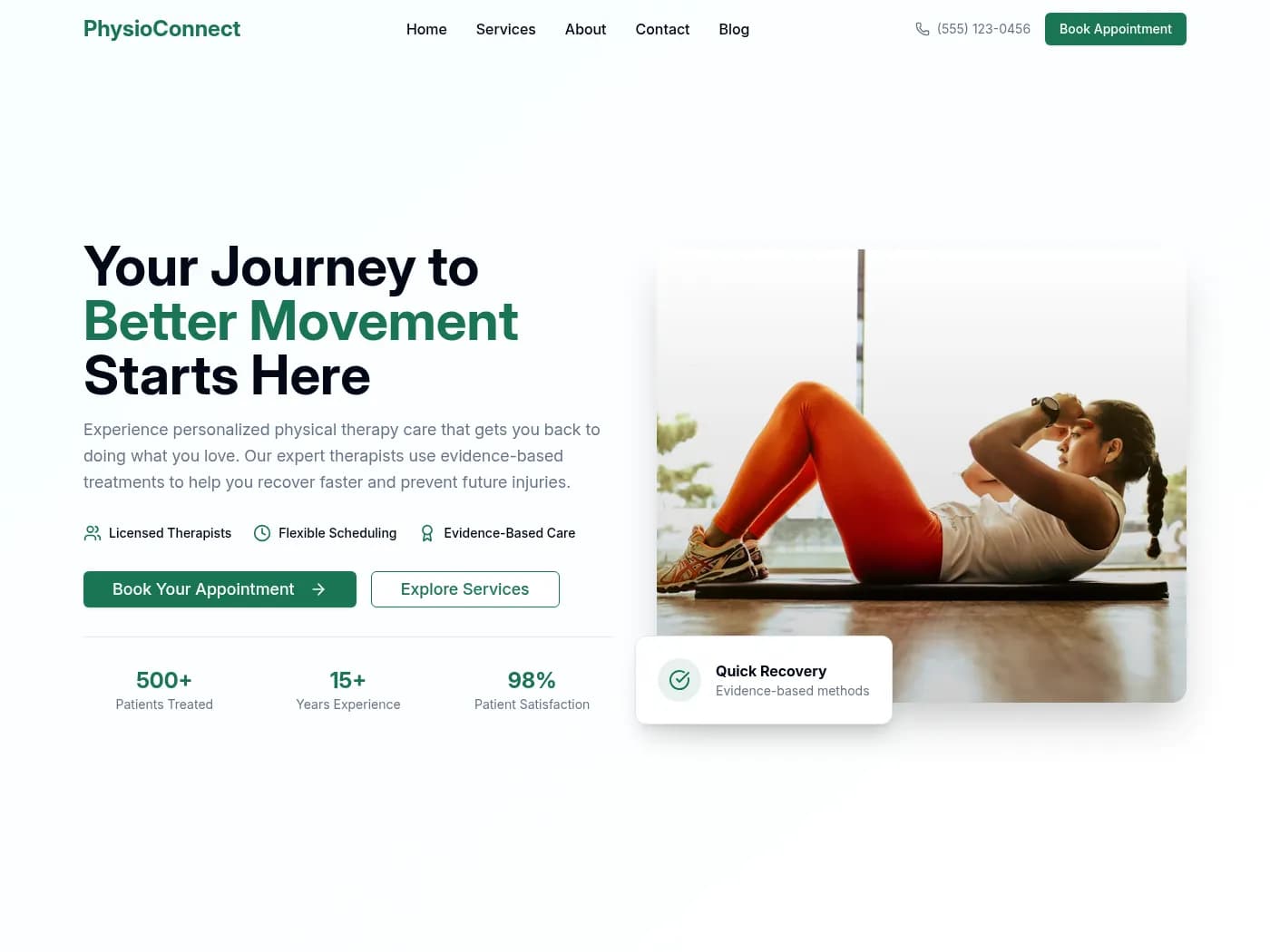 PhysioConnect: Modern Patient-Centered Website for Physical Therapy Practices