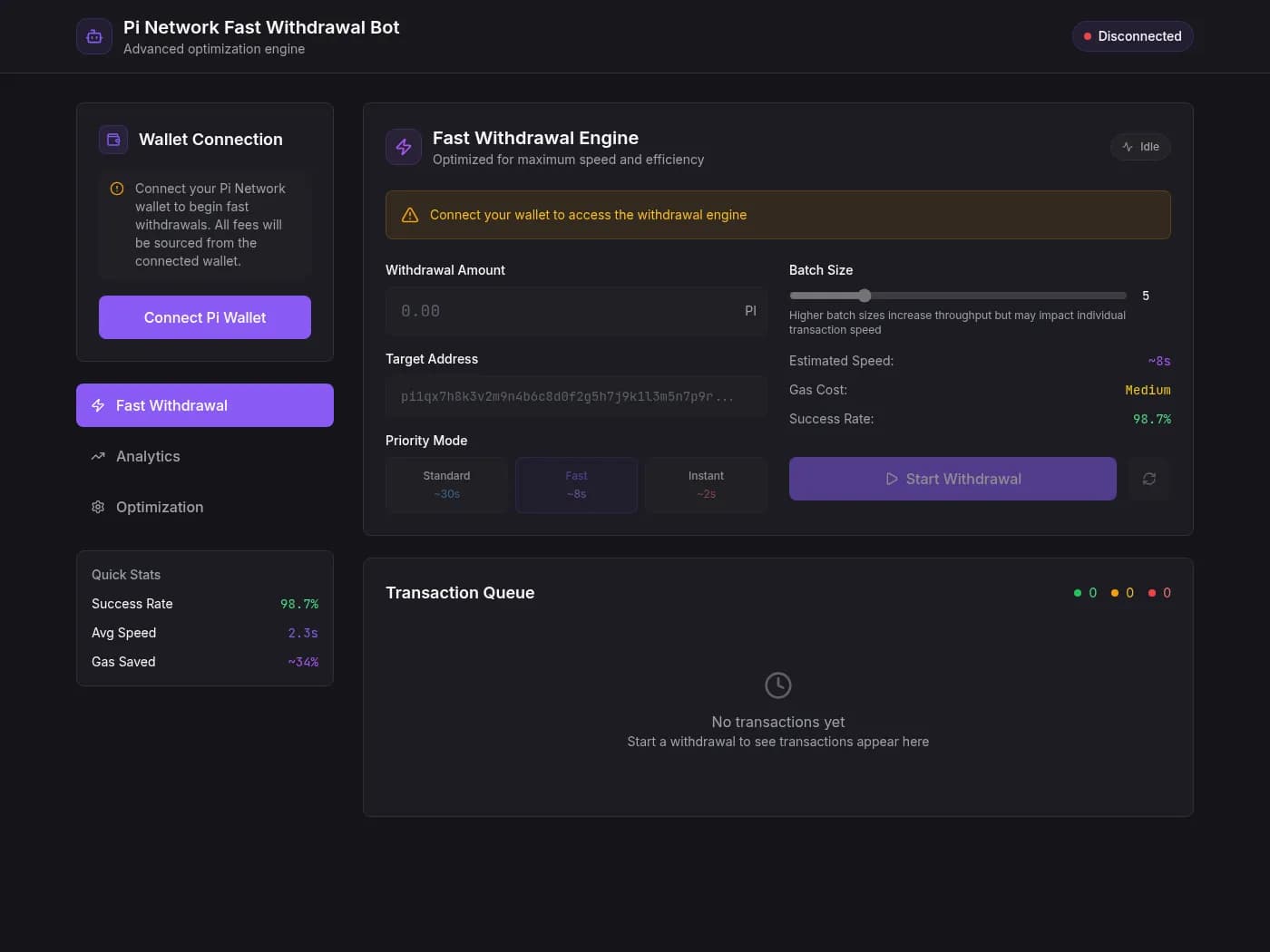 Pi Network Fast Withdrawal Bot