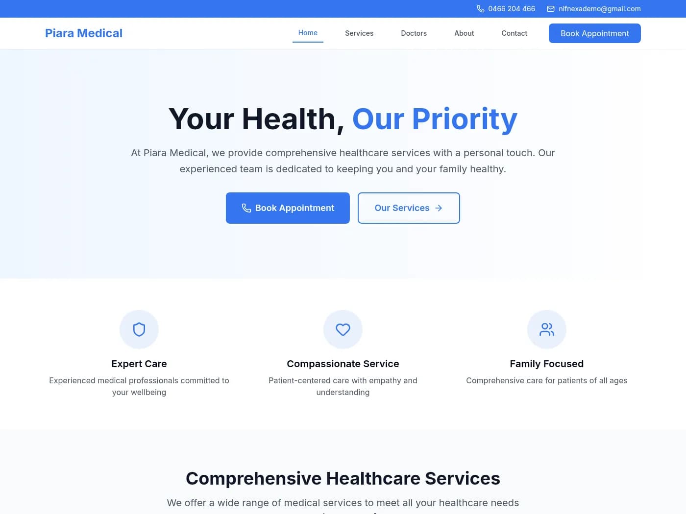 Piara Medical Practice Modern Website