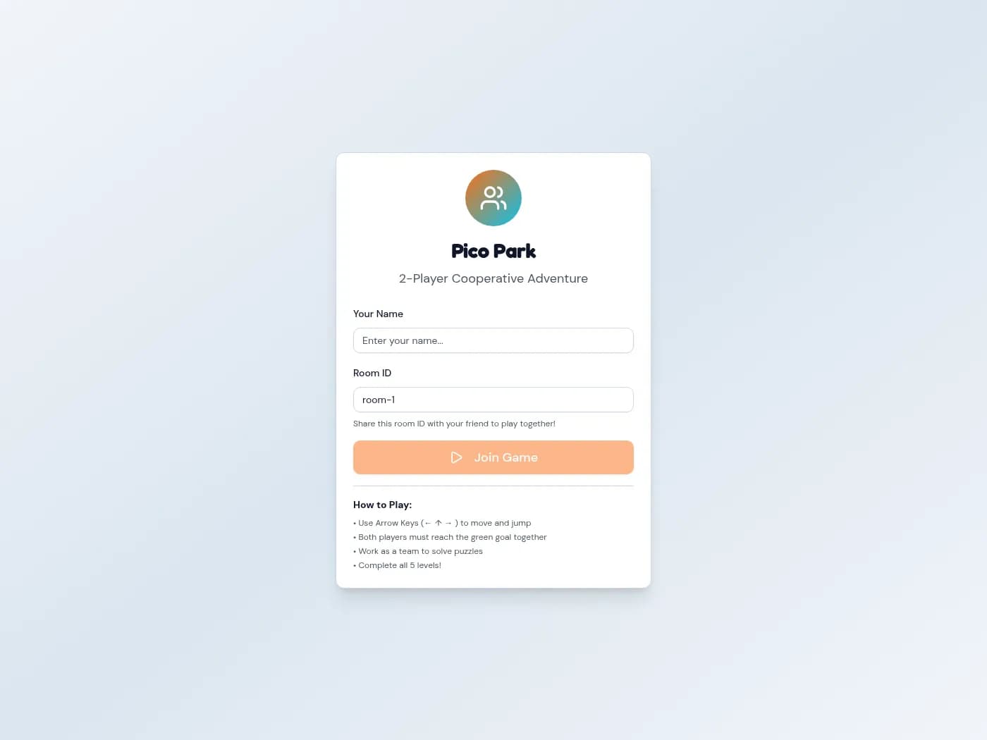 Pico Park-Style 2-Player Web Game