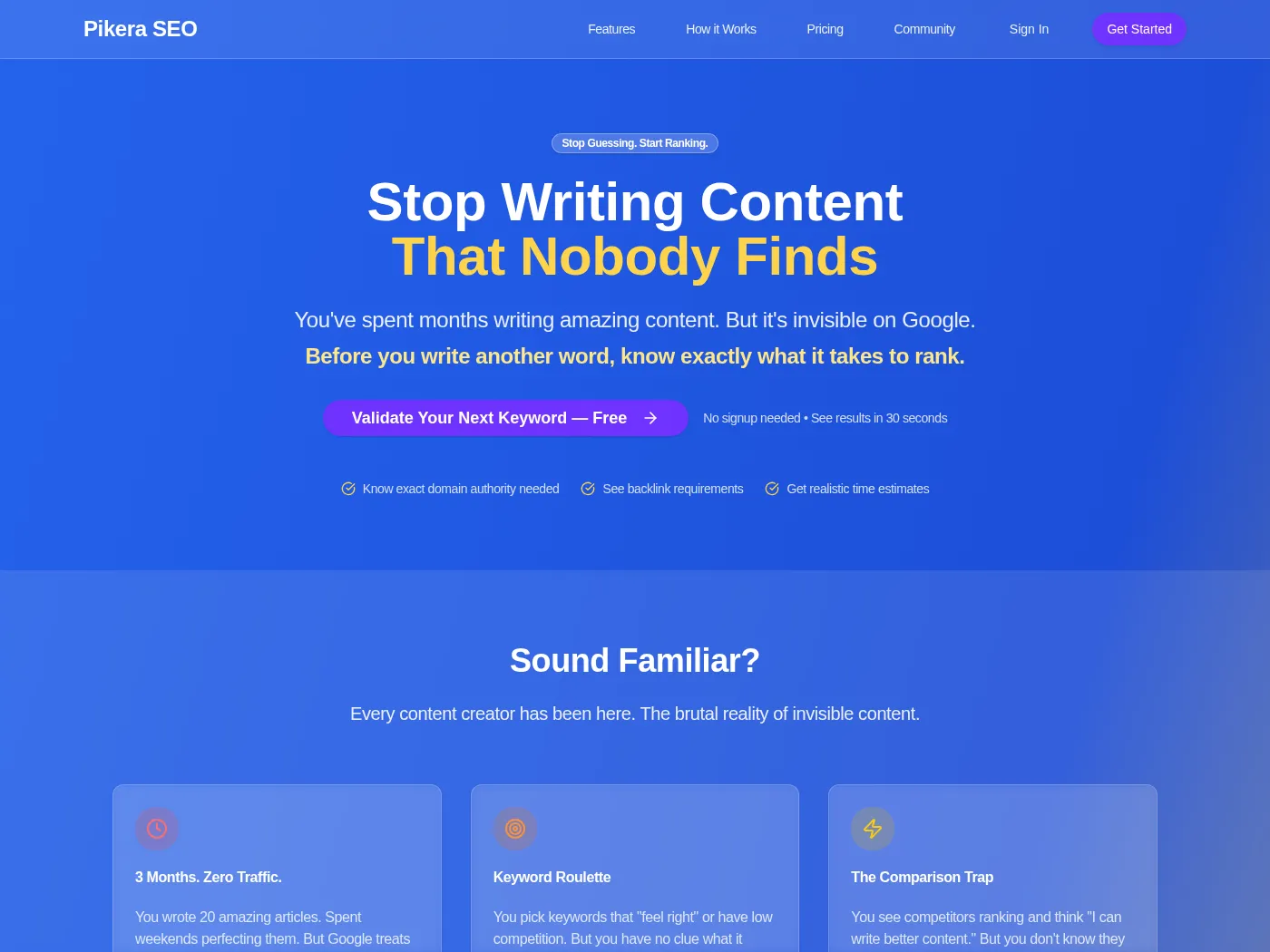 Pikera SEO Landing Page – Validate & Build Products People Actually Want