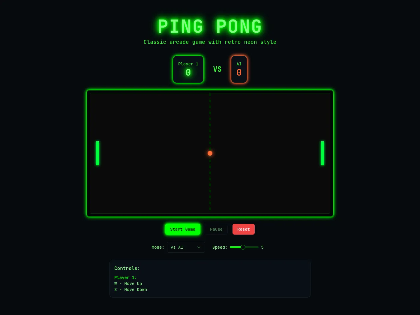 Ping Pong Game