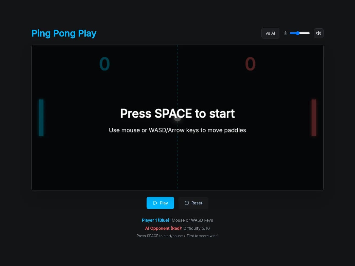 Ping Pong Play App