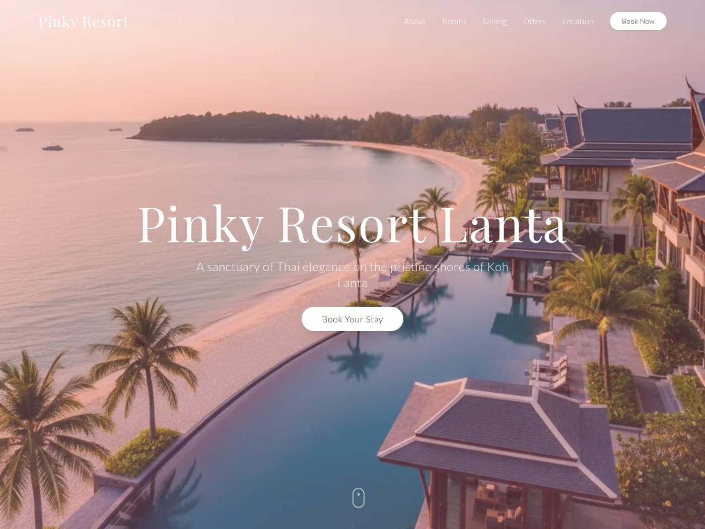 Pinky Resort Lanta Luxury Hotel Web Experience