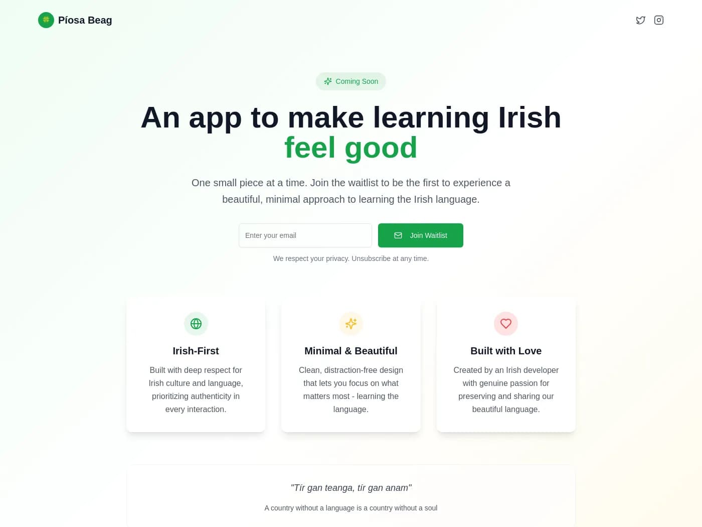 Piosabeag.ie Clone
