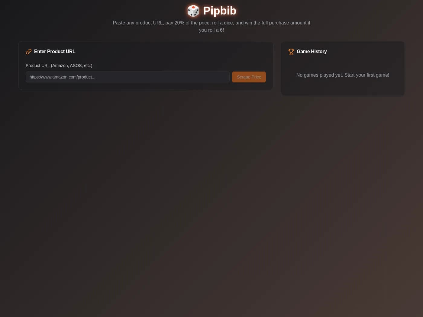 Pipbib - Product Price Gambling Web App