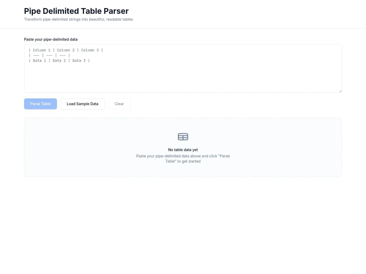 Pipe Delimited String Table Parser and Viewer