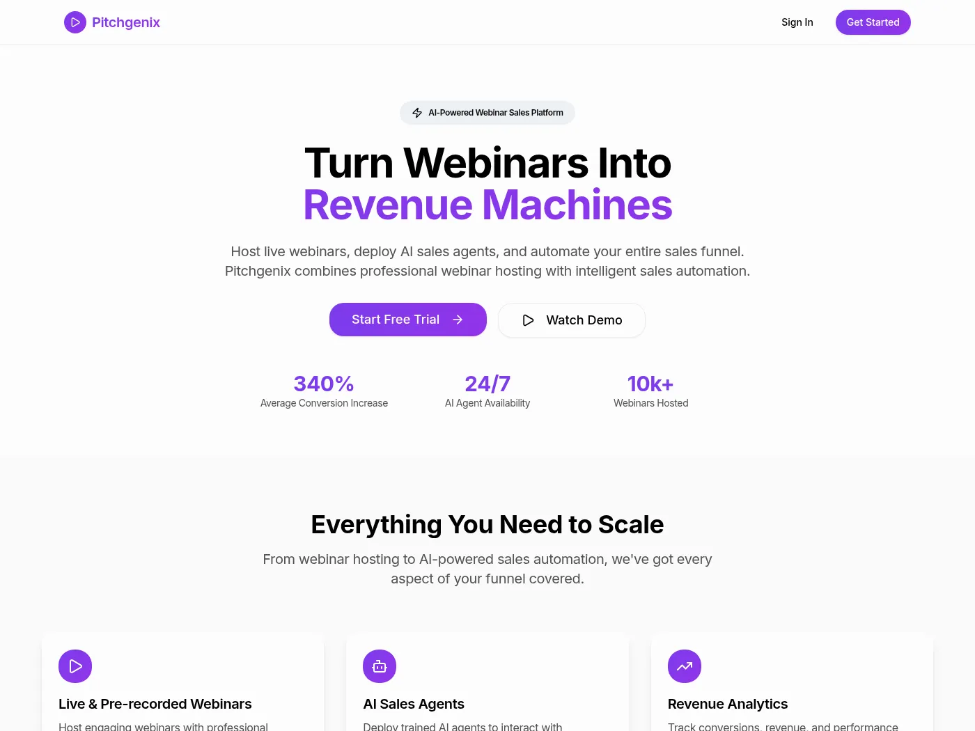 Pitchgenix: AI-Powered Webinar Sales & Automation Platform