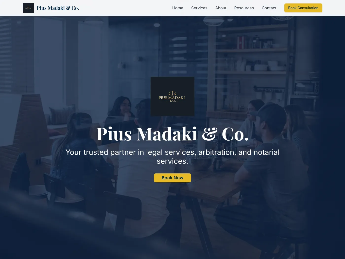 Pius Madaki & Co. Professional Law Firm Website